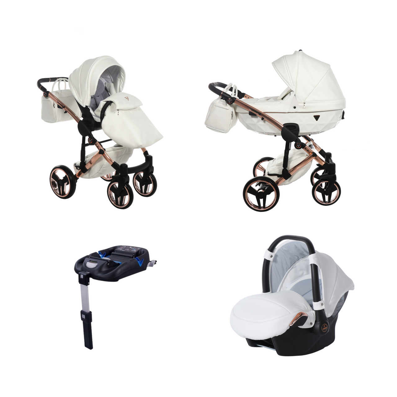 Junama Flo Individual - White Rose Gold - 4 in 1 – My Baby Stroller